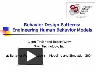 Behavior Design Patterns: Engineering Human Behavior Models ...