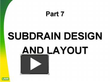SUBDRAIN DESIGN presentation | free to view