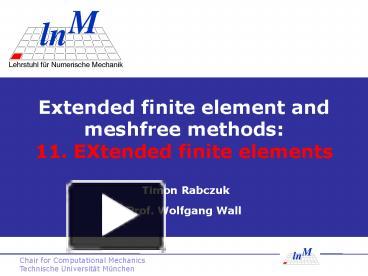 PPT – Extended finite element and meshfree methods: 11' EXtended finite ...