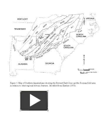 PPT – Figure 1: Map of Southern Appalachians showing the Brevard Fault ...