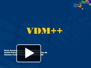VDM presentation | free to view