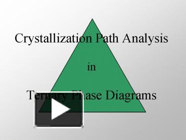 PPT – Crystallization Path Analysis in Ternary Phase Diagrams ...