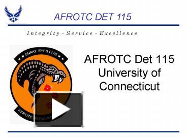 AFROTC Det 115 University of Connecticut presentation | free to view