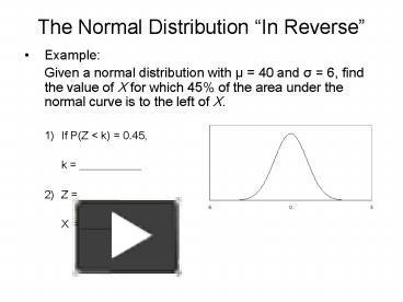 PPT – The Normal Distribution PowerPoint presentation | free to ...