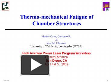 PPT – Thermomechanical Fatigue of Chamber Structures PowerPoint ...
