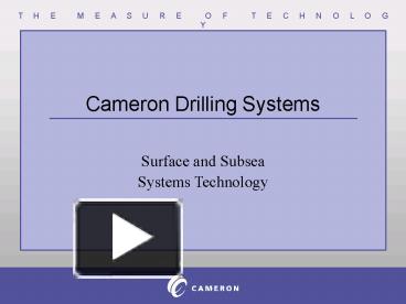Cameron Drilling Systems presentation | free to view