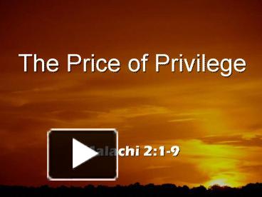 PPT – The Price of Privilege PowerPoint presentation | free to view ...