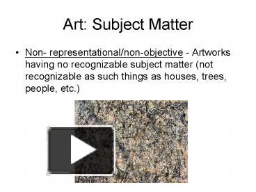 Art: Subject Matter presentation | free to view