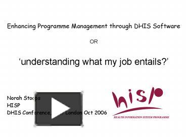 PPT – Enhancing Programme Management through DHIS Software PowerPoint ...