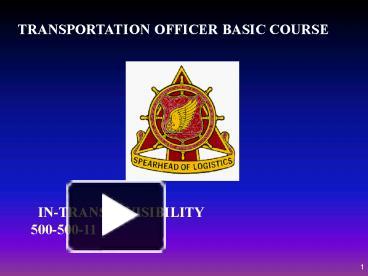 INTRANSIT VISIBILITY 50050011 presentation | free to view