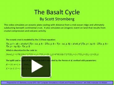 PPT – The Basalt Cycle By Scott Stromberg PowerPoint presentation ...