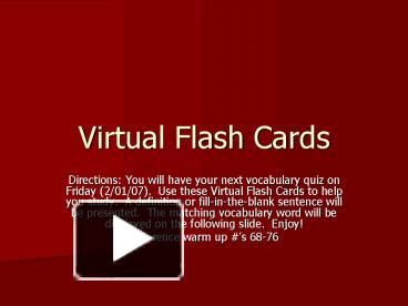 PPT – Virtual Flash Cards PowerPoint presentation | free to view - id ...