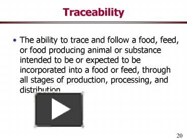 Traceability presentation | free to view