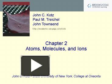 PPT – Chapter 2 Atoms, Molecules, and Ions PowerPoint presentation ...