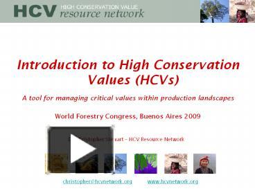 Introduction to High Conservation Values (HCVs) presentation | free to view