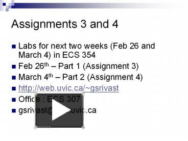 PPT – Assignments 3 and 4 PowerPoint presentation | free to view - id ...