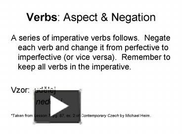 PPT – Verbs: Aspect PowerPoint presentation | free to download - id ...