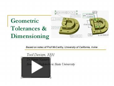 Geometric Tolerances presentation | free to view