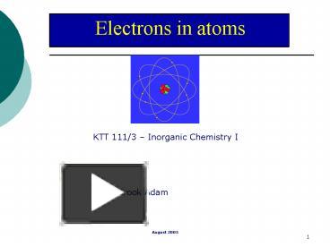 PPT – Electrons in atoms PowerPoint presentation | free to view - id ...