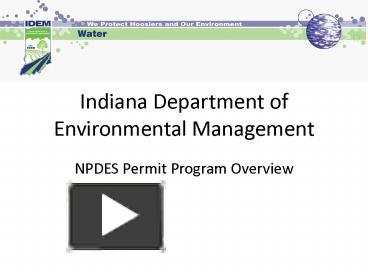 PPT – Indiana Department of Environmental Management PowerPoint ...