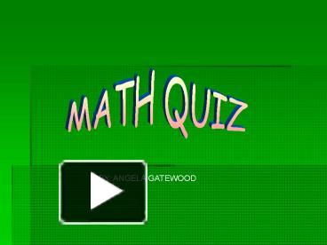 MATH QUIZ presentation | free to view