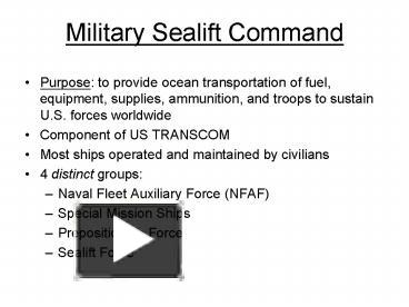 Military Sealift Command presentation | free to view