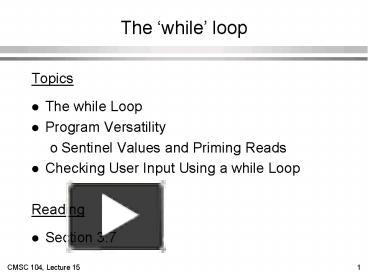 The while loop presentation | free to download