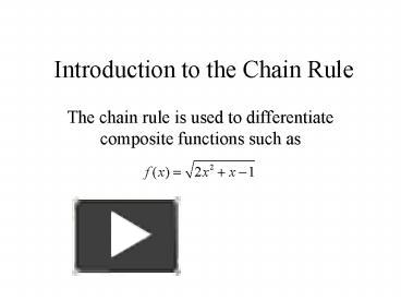 Introduction to the Chain Rule presentation | free to view