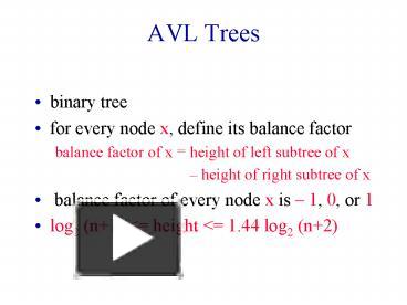 PPT – AVL Trees PowerPoint presentation | free to download - id: 26082b ...