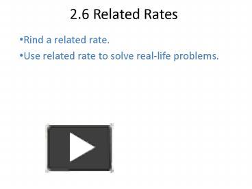 PPT – 2'6 Related Rates PowerPoint presentation | free to view - id ...