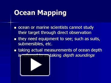 Ocean Mapping presentation | free to view