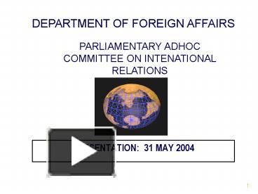 PPT – PRESENTATION: 31 MAY 2004 PowerPoint presentation | free to ...