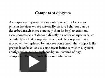 PPT – Component diagram PowerPoint presentation | free to view - id ...