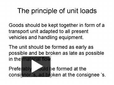 The principle of unit loads presentation | free to view