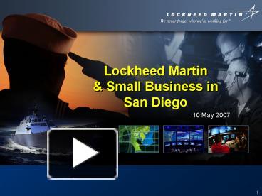 Lockheed Martin presentation | free to view