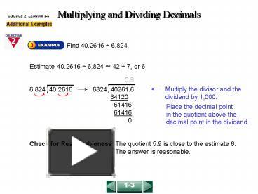 PPT – Multiplying and Dividing Decimals PowerPoint presentation | free ...