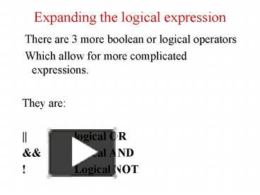 PPT – Expanding the logical expression PowerPoint presentation | free ...