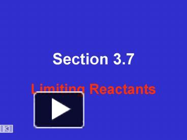 Limiting Reactants presentation | free to view