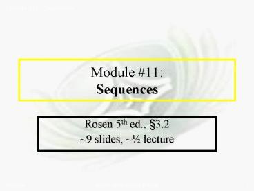 PPT – Module PowerPoint presentation | free to download - id: 262458-ZDc1Z