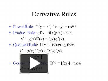 Derivative Rules presentation | free to view