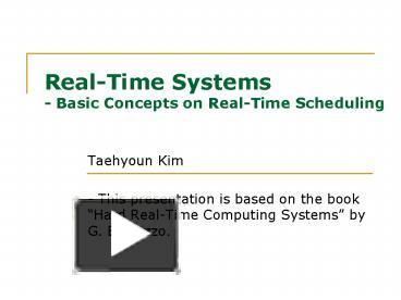 RealTime Systems Basic Concepts on RealTime Scheduling presentation ...