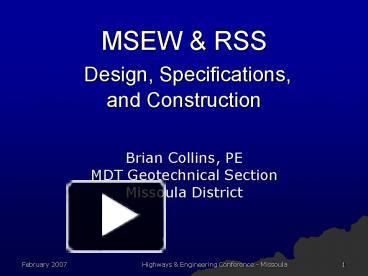 MSEW presentation | free to download