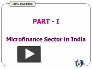 Microfinance Sector in India presentation | free to view