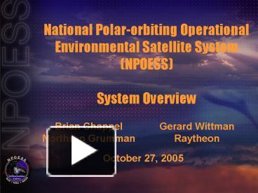 National Polarorbiting Operational Environmental Satellite System ...