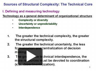 Sources of Structural Complexity: The Technical Core presentation ...