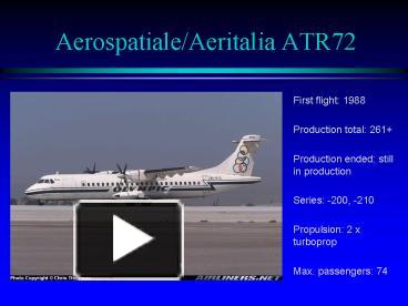 PPT – AerospatialeAeritalia ATR72 PowerPoint presentation | free to ...