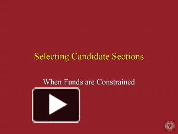 PPT – Selecting Candidate Sections PowerPoint presentation | free to ...