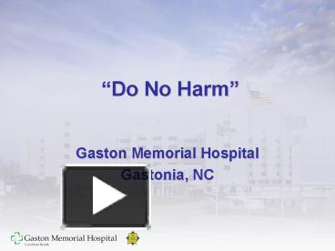 Do No Harm presentation | free to view