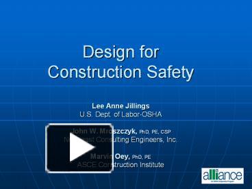 OSHA Alliance Program Construction Roundtable: DfS Workgrou ...