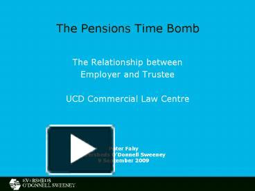 PPT – The Pensions Time Bomb PowerPoint presentation | free to view ...